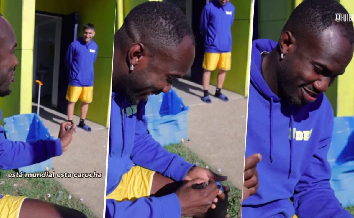 La reacción de Cecilio Waterman a su lámina en el álbum del Mundial